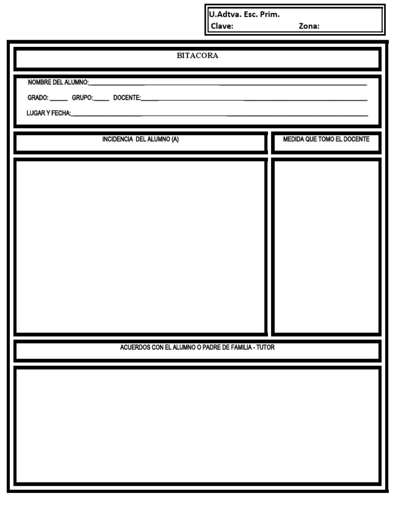 Formato de Bitacora Primaria | PDF