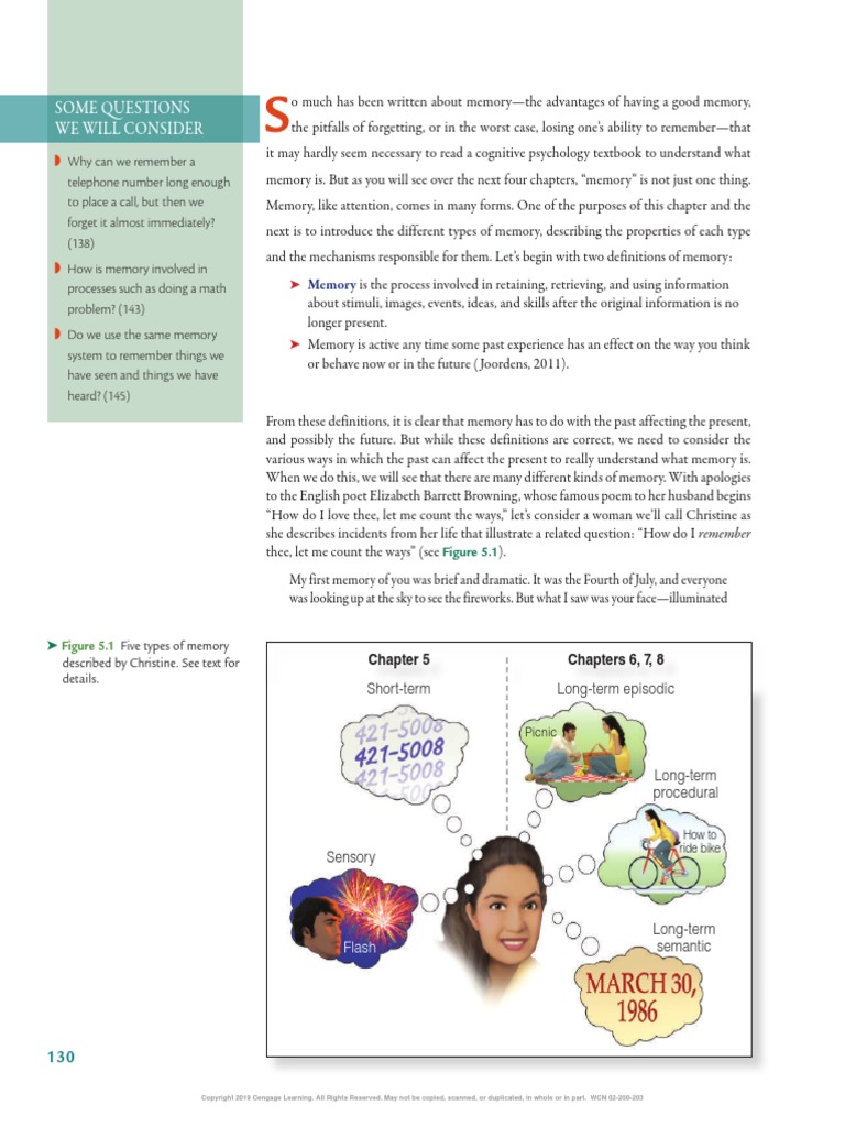 Cog Psych - Memory | PDF | Memory | Perception