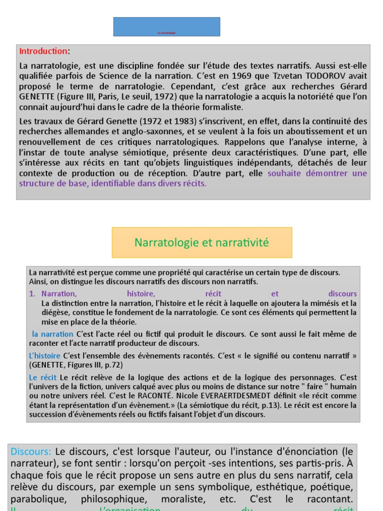 Introduction à la narratologie | PDF | Récit