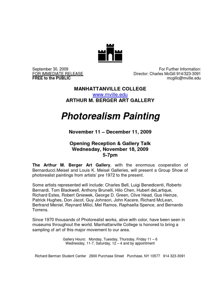 Photorealism Art Show at Manhattanville | PDF | Social Science | Art