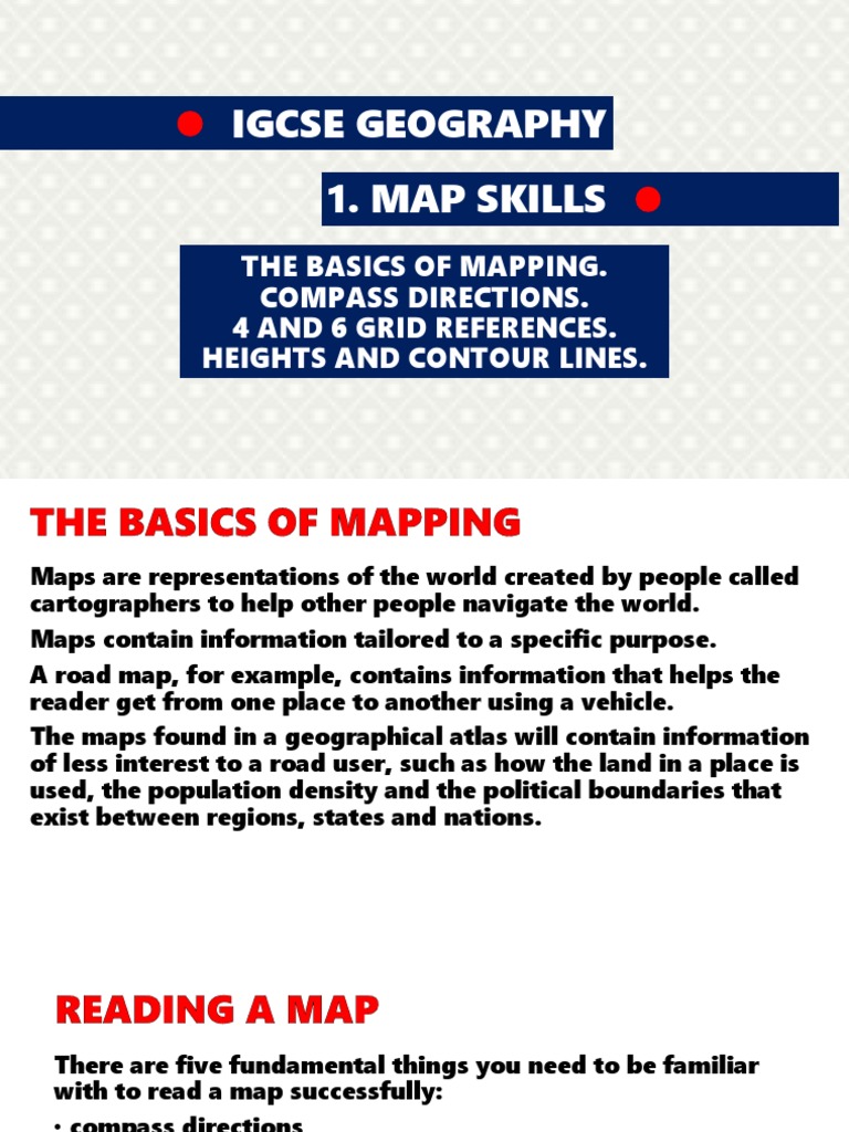 Igcse Geography 1. Map Skills | PDF | Map | Contour Line