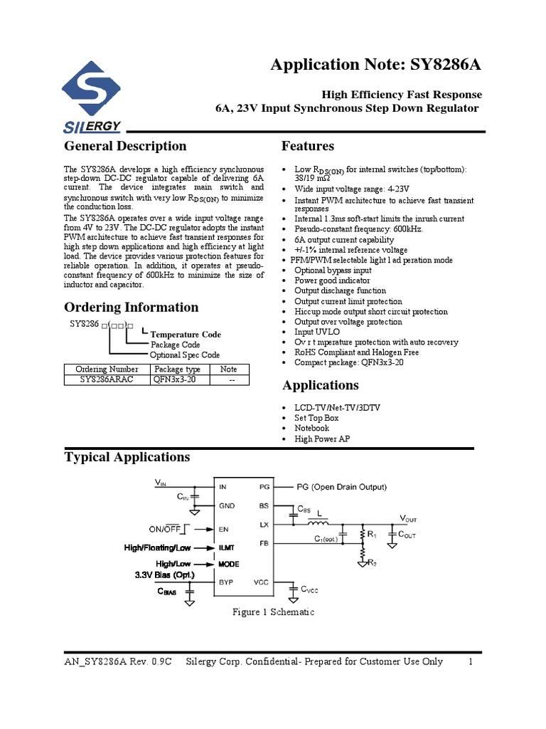 Silergy-Corp-SY8286ARAC C178251 | PDF | Capacitor | Inductor