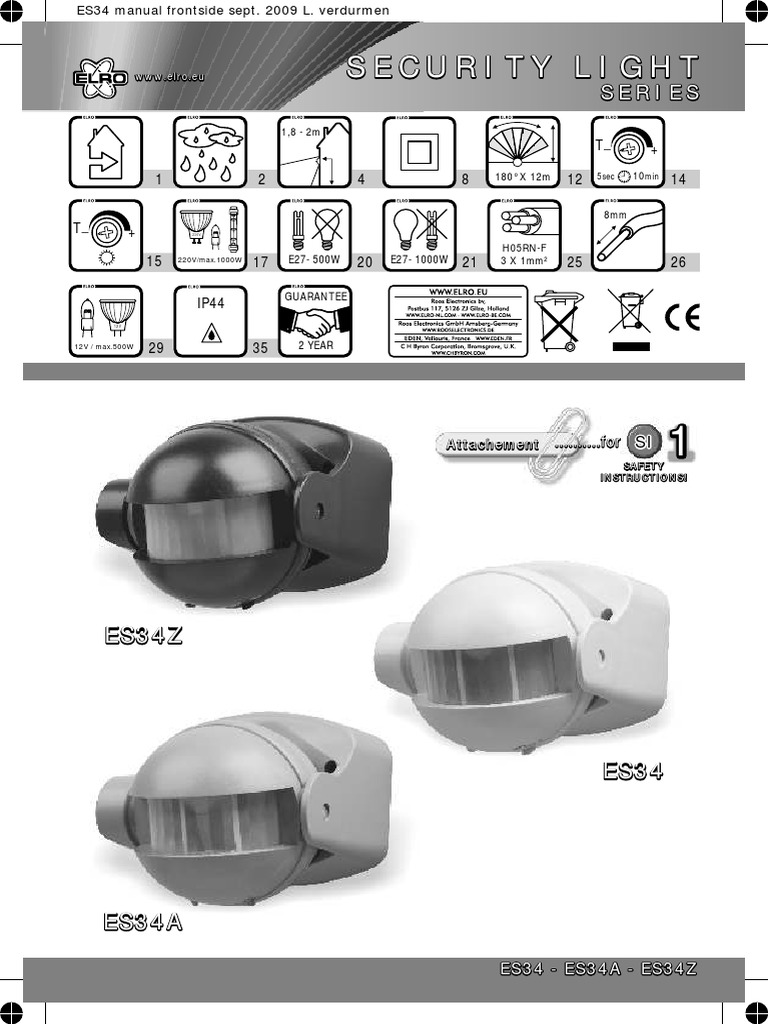 ES34 manual frontside and backside instructions | PDF | Lighting | Light