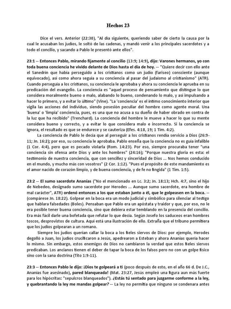 Hechos 23 | PDF | La resurrección de Jesús | Pablo el apóstol