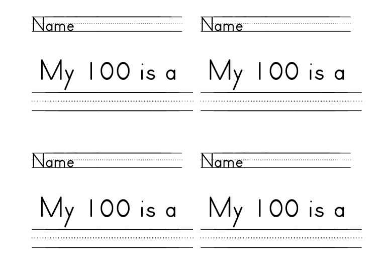 My 100 Is | PDF