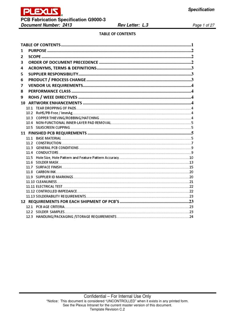 PCB Fabrication Specification | PDF | Printed Circuit Board ...