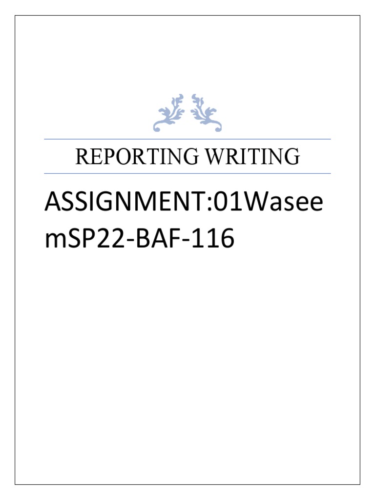 Report Writing Assignment 01 | PDF | Language Arts & Discipline
