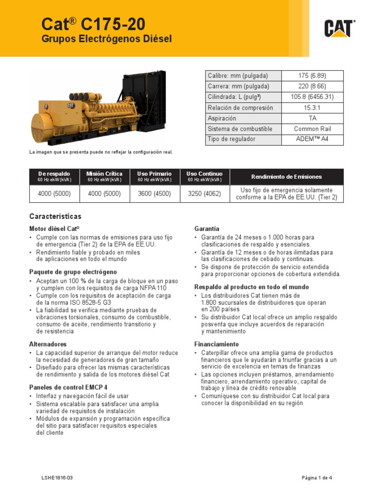 Cat C175-20: ® Grupos Electrógenos Diésel | PDF | Metrología ...