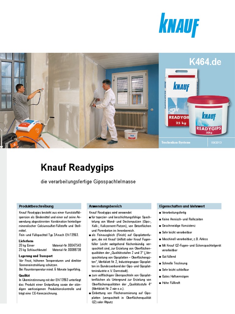 16PAST Knauf Readygips k464 | PDF