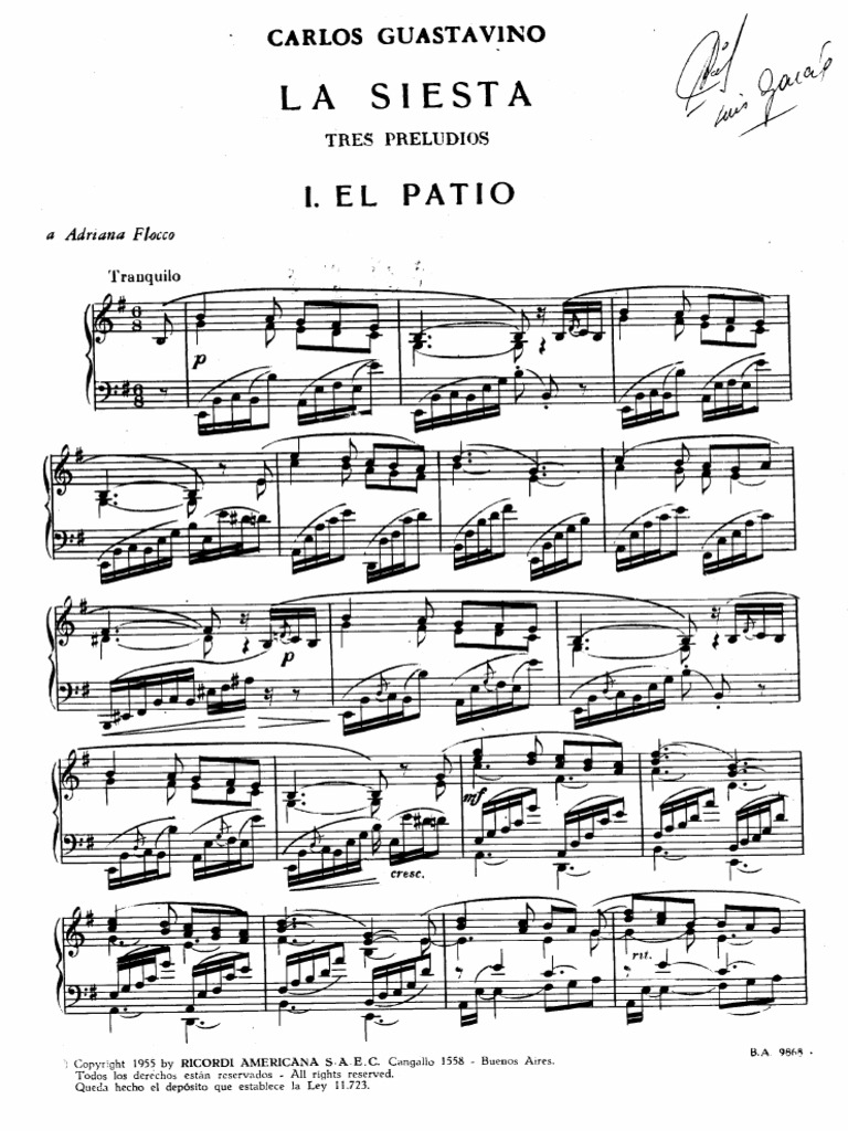 Guastavino - La Siesta, El Patio | PDF