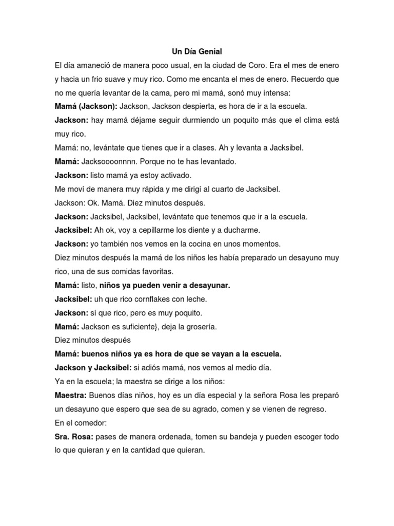 Un Día Genial | PDF | Alimentos | Comida y bebida