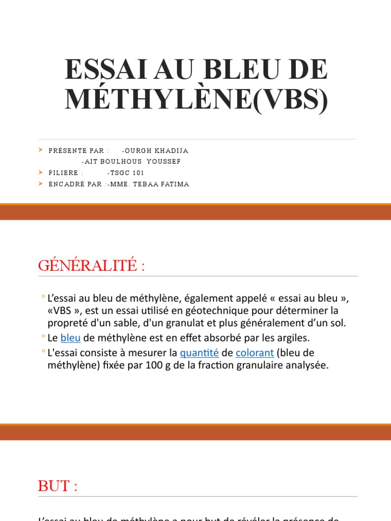 Essai VBS au Bleu de Méthylène | PDF | Livres de cuisine, nourriture et ...