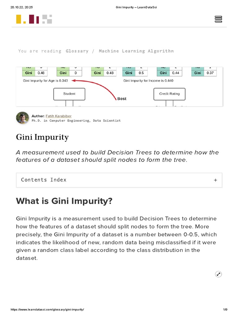 Gini Impurity - LearnDataSci | PDF | Computers
