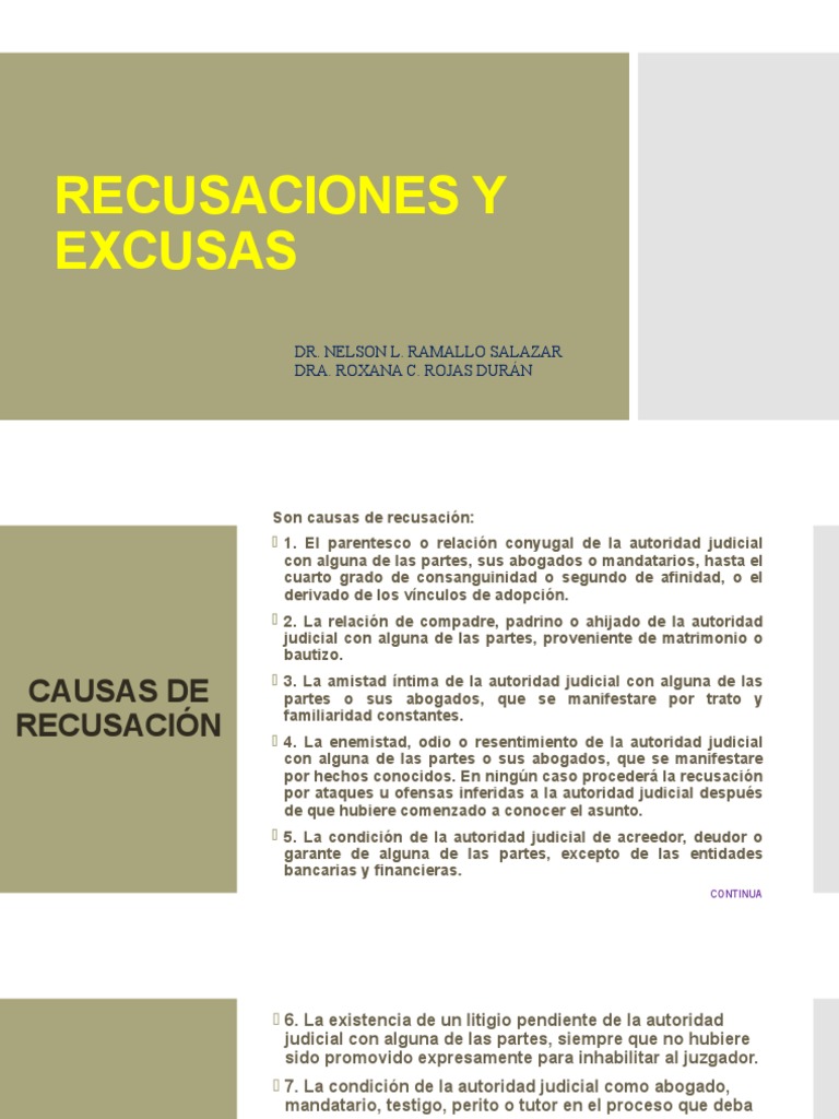 Recusaciones y Excusas | PDF | Procedimiento legal | Justicia