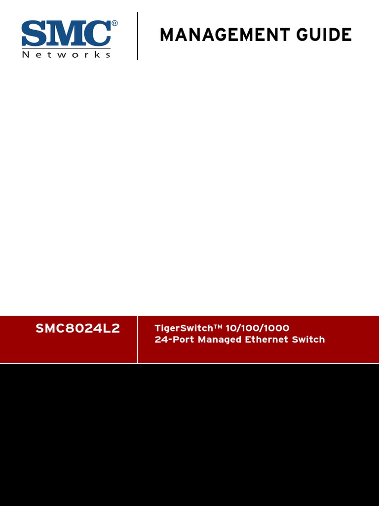 SMC8024L2 Management Guide | PDF | Computer Network | Network Switch