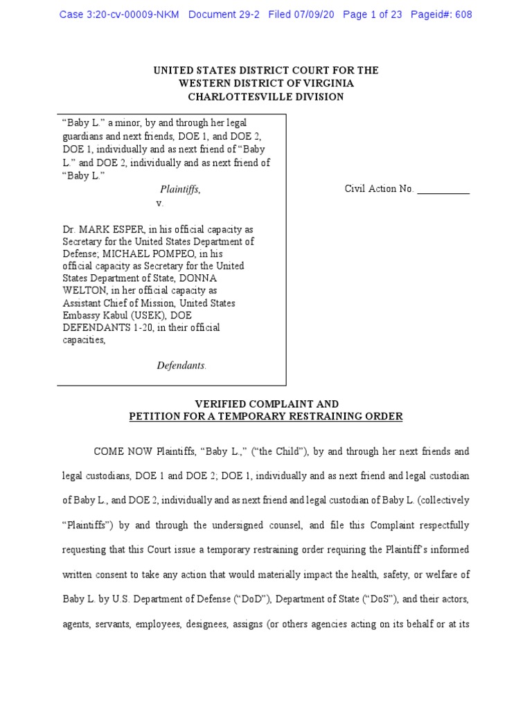 Petition For Temporary Restraining Order | PDF | Common Law | Legal Concepts