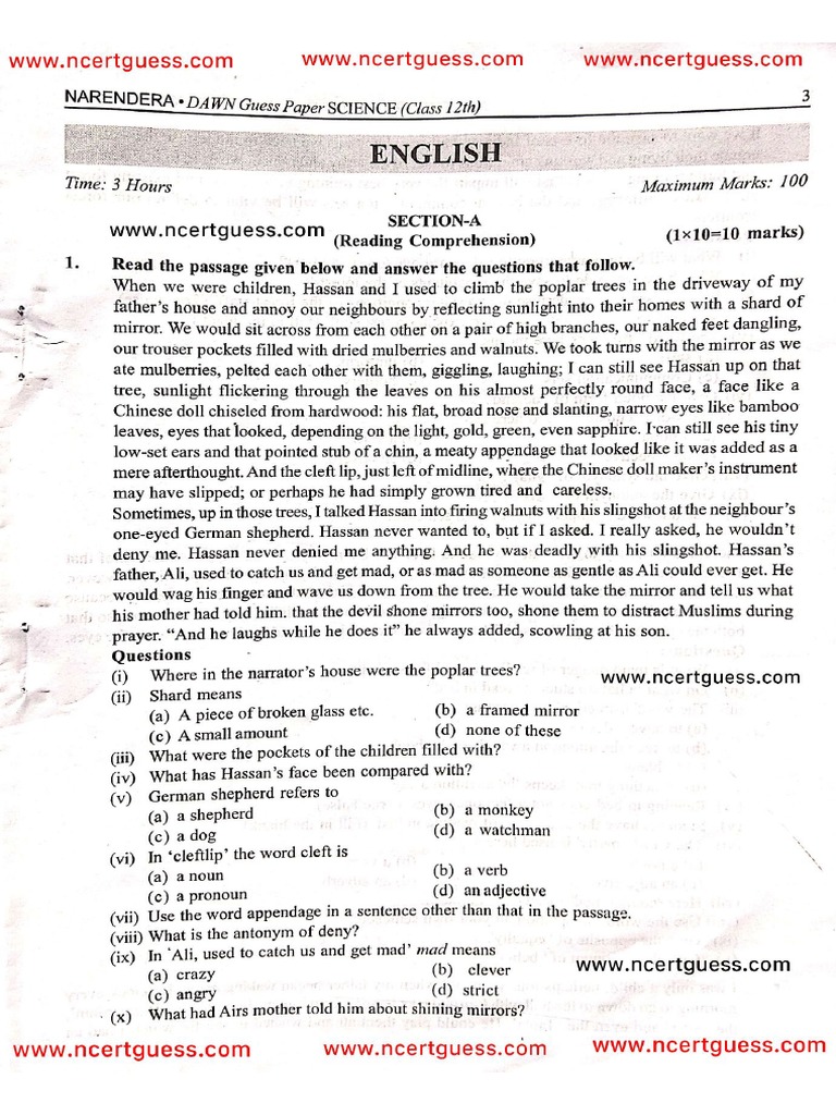 English Class12th | PDF