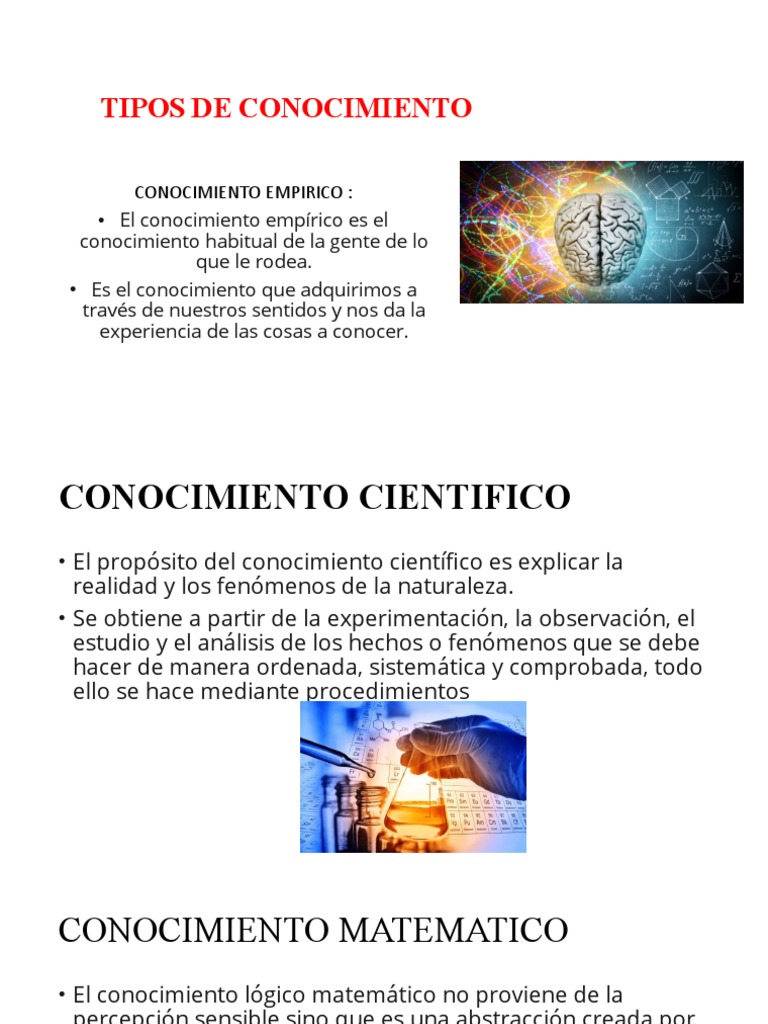 Tipos de Conocimiento | PDF