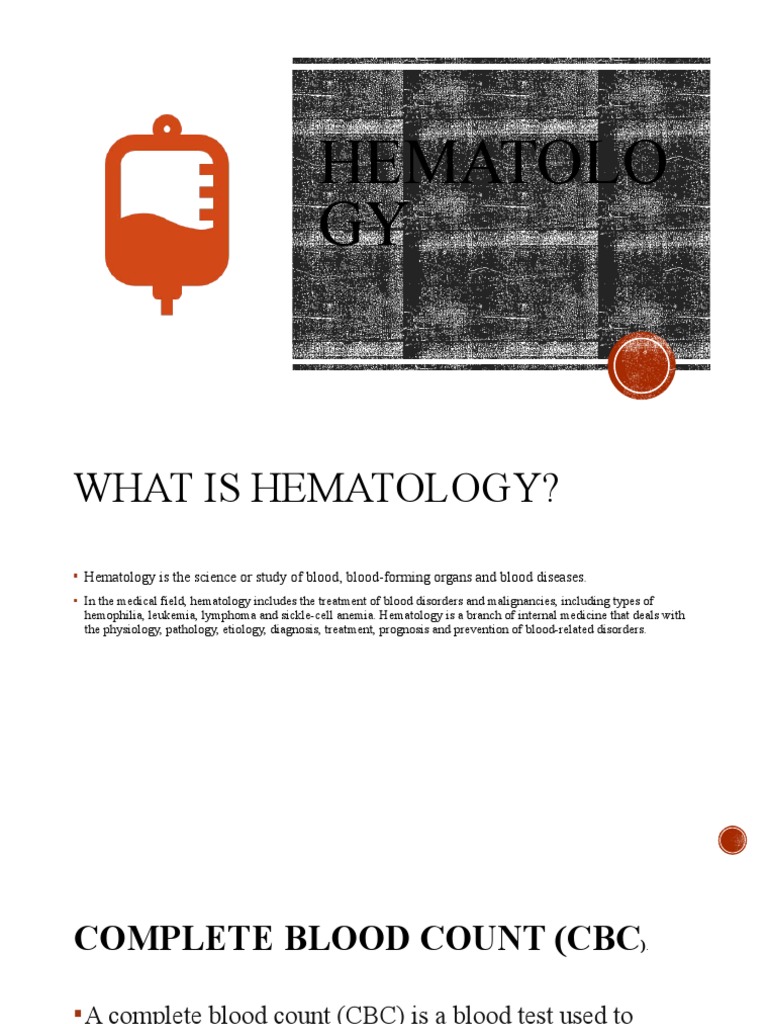 Hematology Presentation | PDF | Blood Cell | White Blood Cell