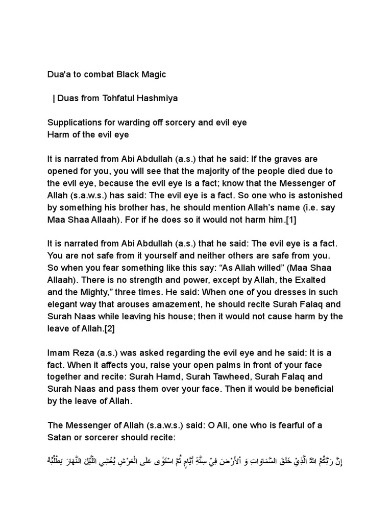 Supplications Against Black Magic | PDF | Husayn Ibn Ali | Muhammad