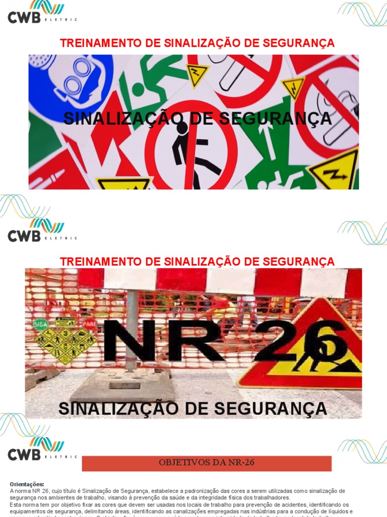 Treinamento sobre sinalização de segurança e cores de acordo com a NR ...