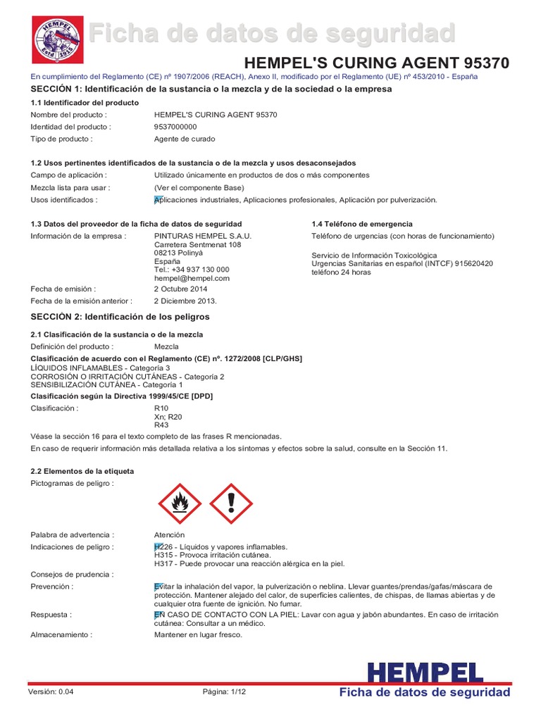 Hempels Curing 95370 | PDF
