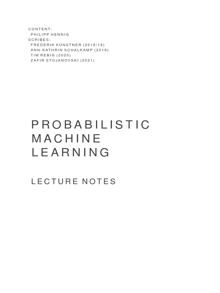 Hennig 2021 Probabilistic Machine Learning | Download Free PDF | Probability Density Function ...