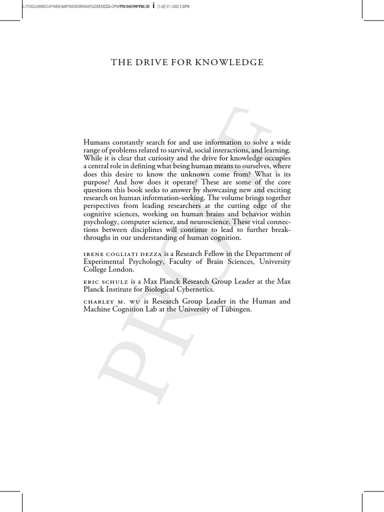 Drive For Knowledge | PDF | Cognitive Science | Information