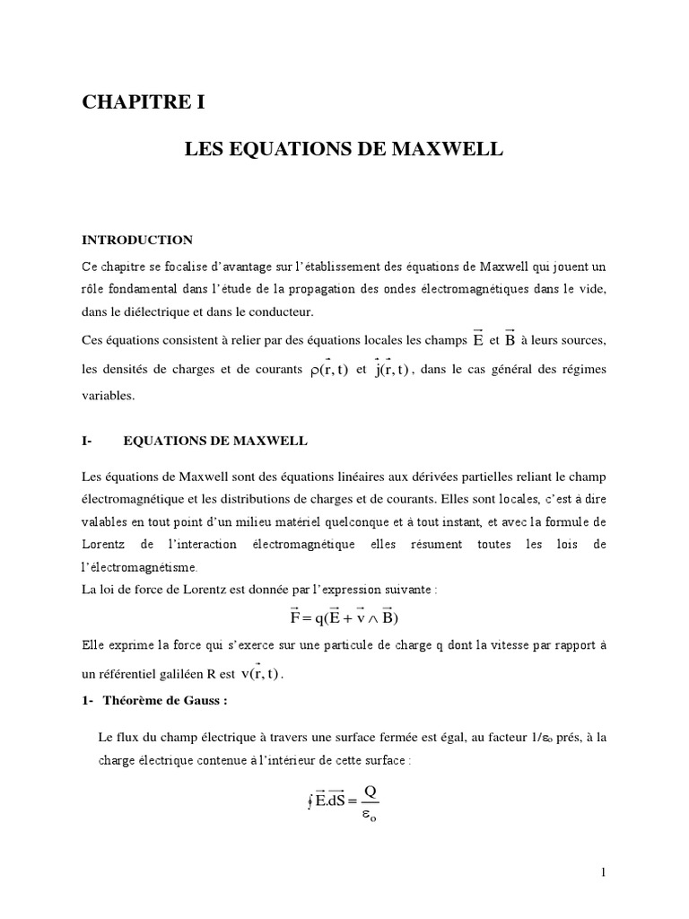 Équations de Maxwell et leurs applications | PDF | Équations de Maxwell ...