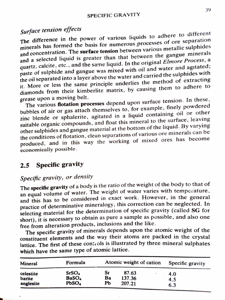 Specific Gravity | PDF | Minerals | Nature