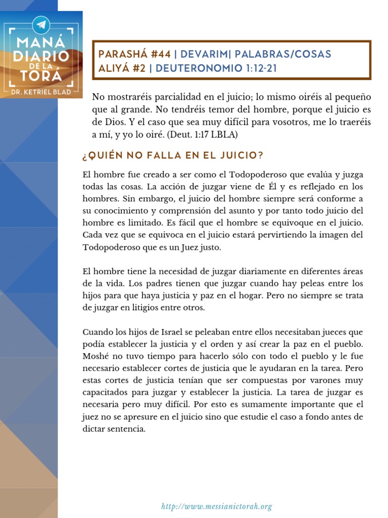 44 2 Devarim ¿Quién No Falla en El Juicio DR Ketriel Blad | PDF