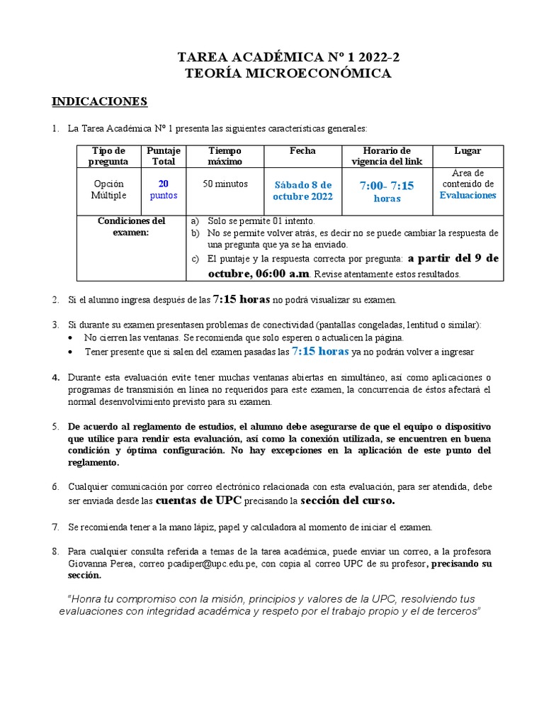 Indicaciones para La TA1 2022-02 | PDF | Prueba (evaluación) | Informática