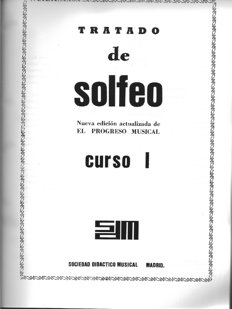 Tratado de Solfeo Curso I (SDM) | PDF