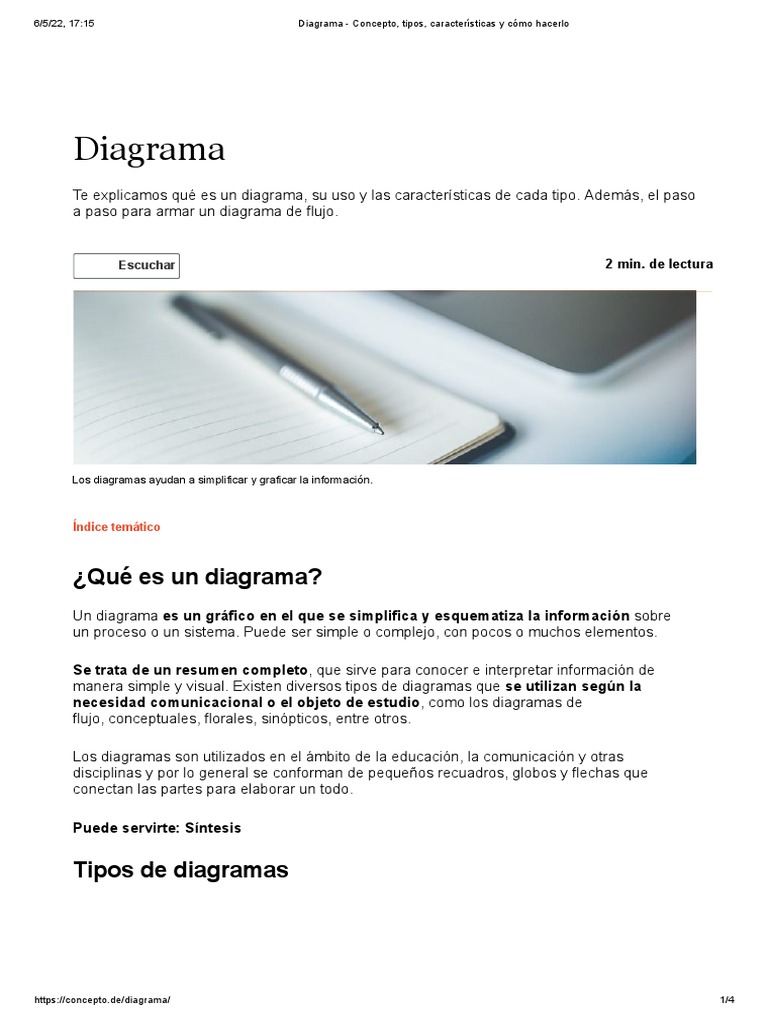 Diagrama - Concepto, tipos, características y cómo hacerlo | PDF ...
