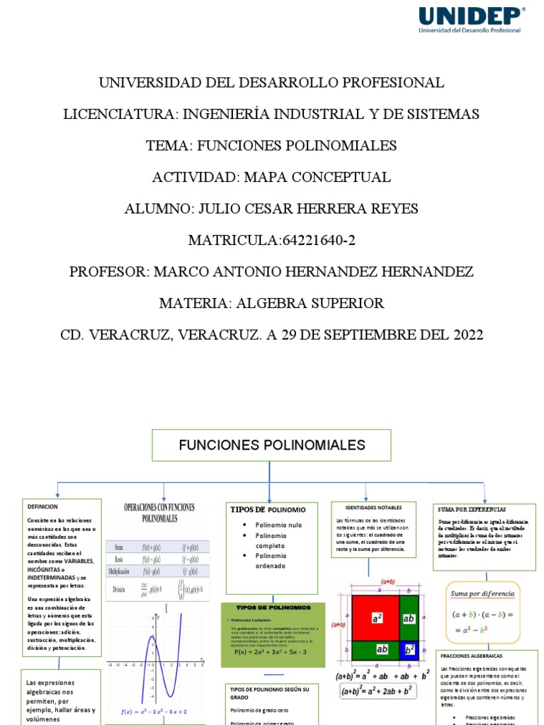 Mapa Conceptual Funciones Polinomiales | PDF | Polinomio | Matemáticas