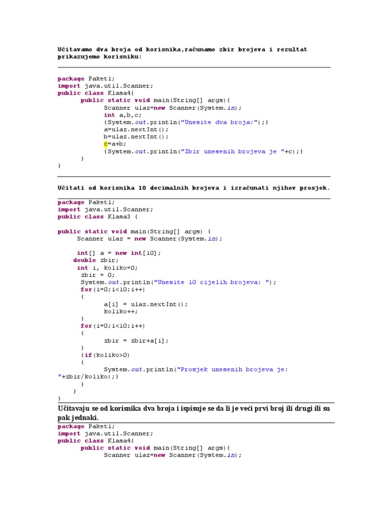 Java Zadaci Pdf