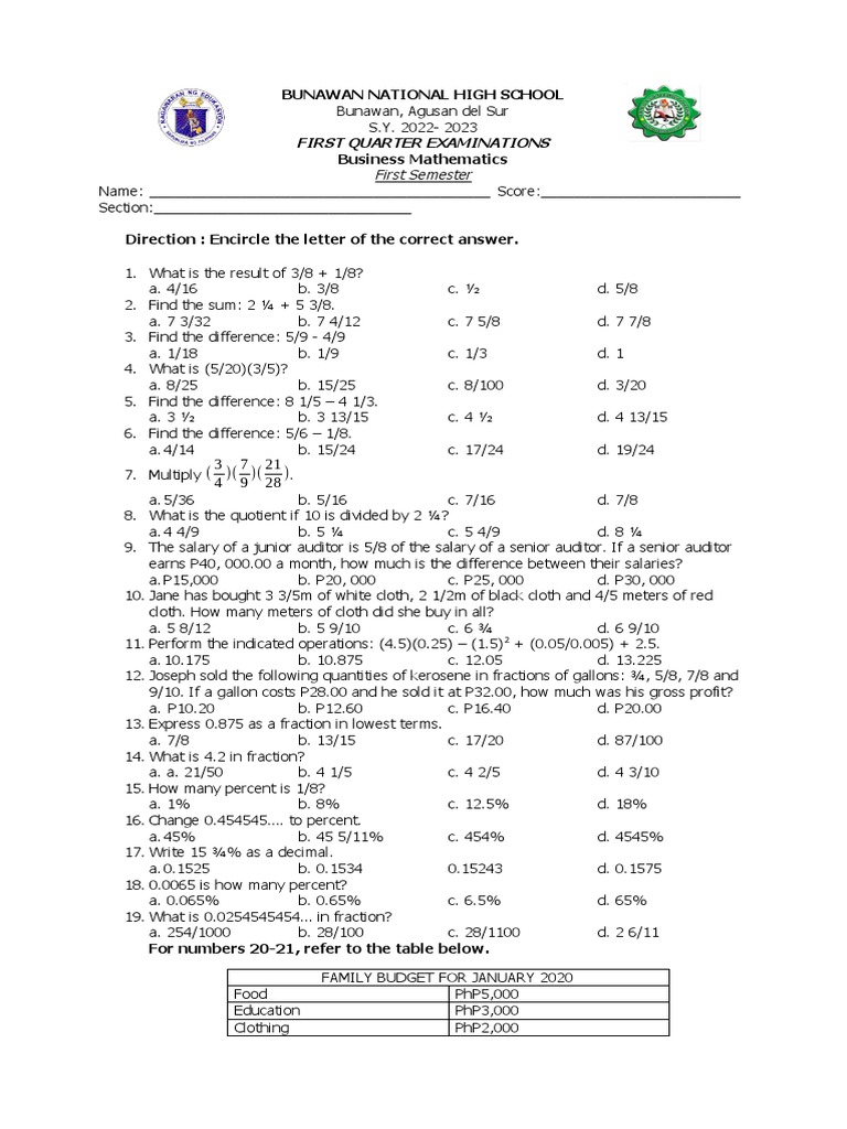 Business Math 1st Quarter | PDF | Interest | Economies