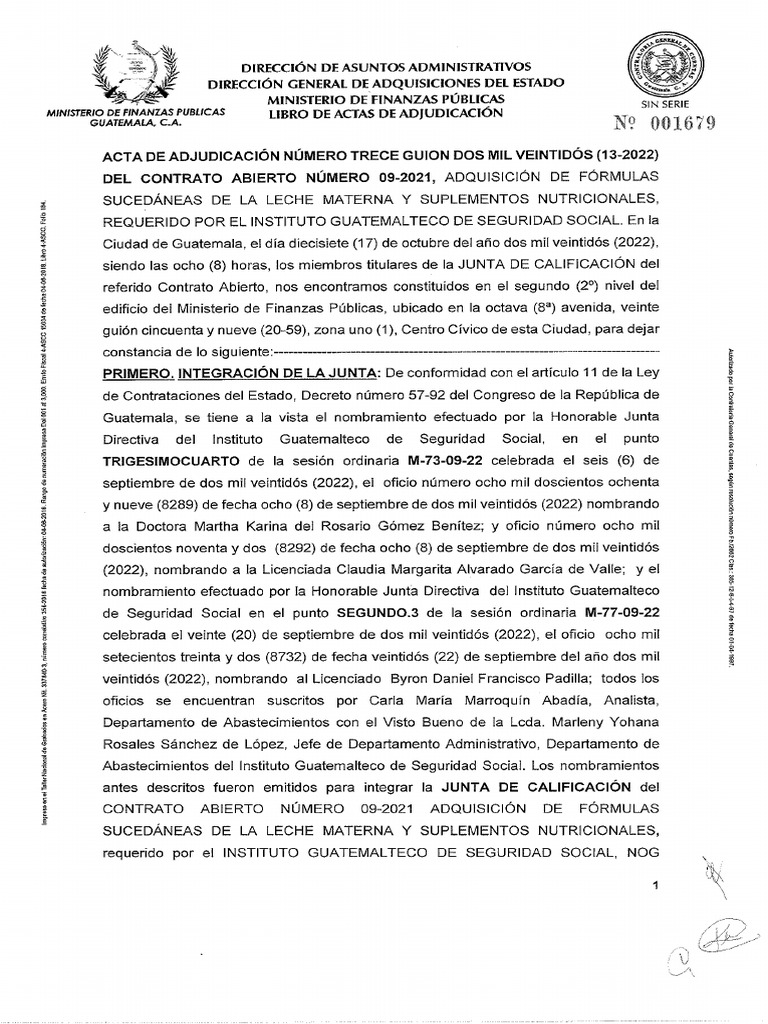 Acta de Adjudicacion | PDF