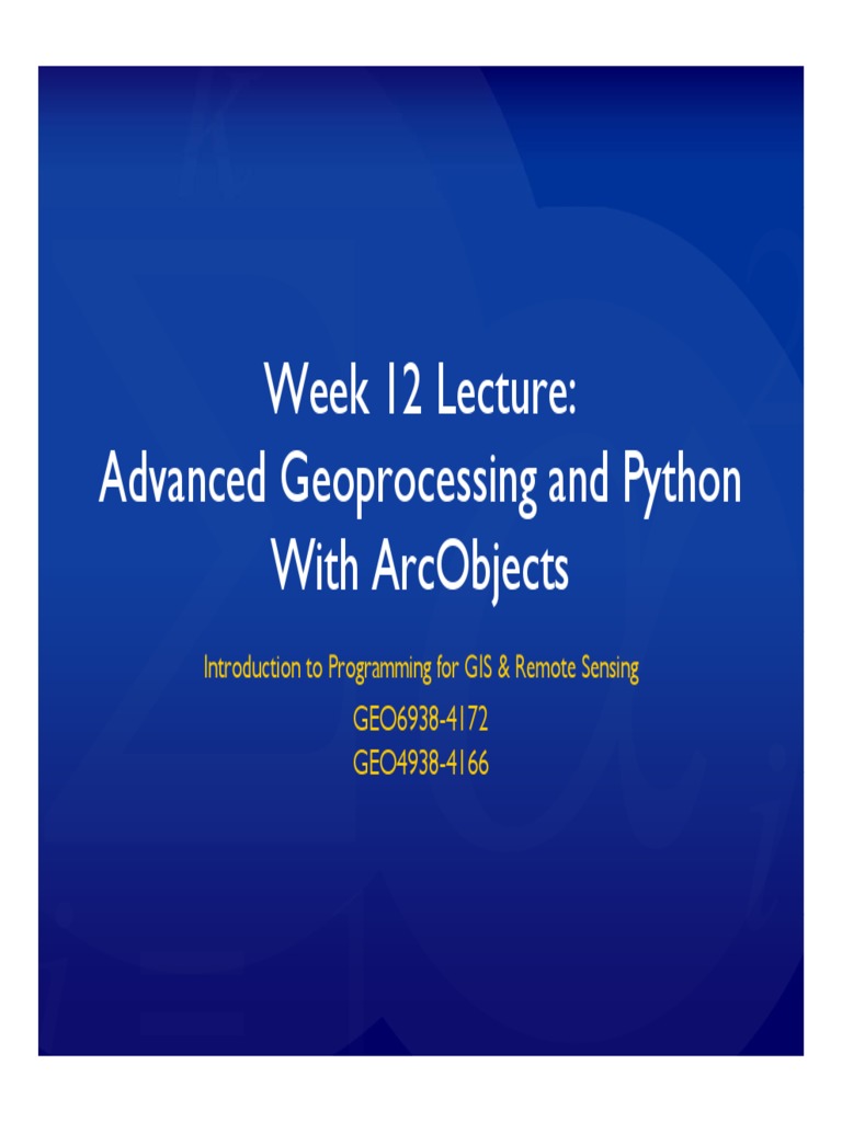 2008-04-01 - Advanced Geoprocessing, Python | PDF | Color | Geographic ...