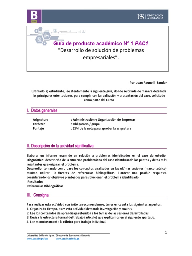 Guía PAC1 Solución Problemas Empresariales | PDF | Evaluación | Ciencia cognitiva