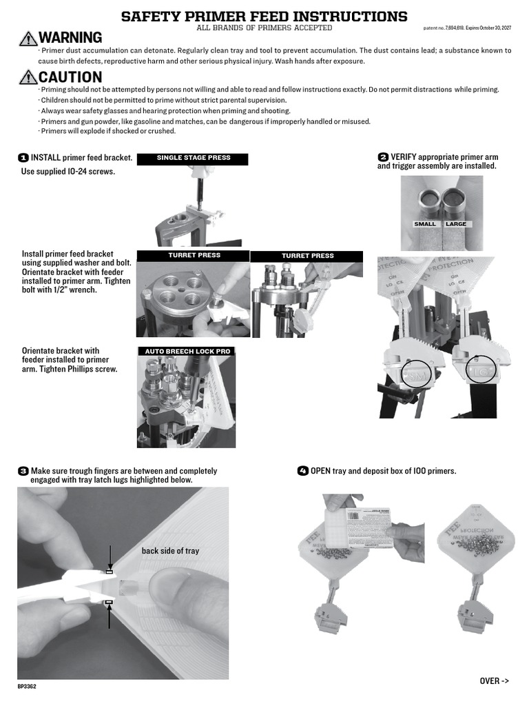 Lee Safety Primer Feed Instructions | PDF | Manufactured Goods | Firearms