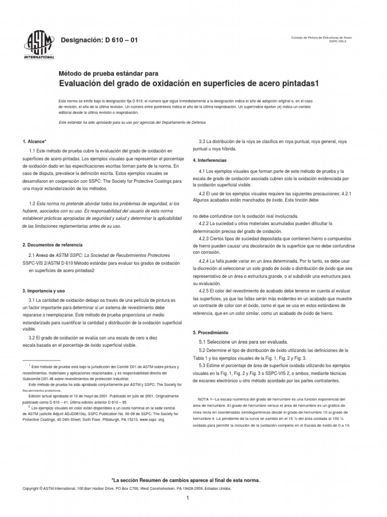 Astm D-610 Español | PDF | Acero