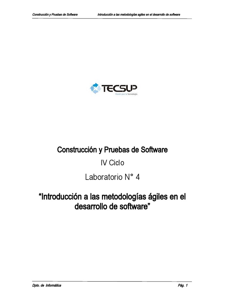 Lab04 - Introducción A Las Metodologías Agiles en El Desarrollo de Software | PDF