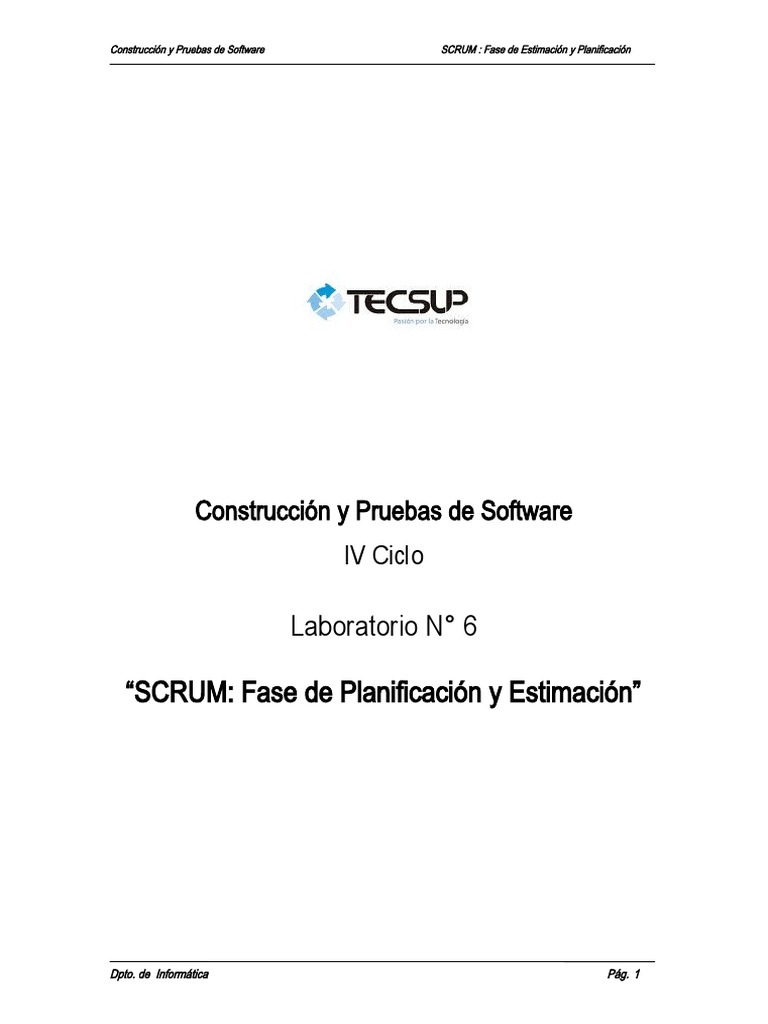 Lab06 - Fase de Estimación y Planificación | PDF | Scrum (desarrollo de software) | Ciencias de ...