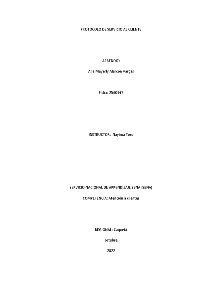 Protocolo de Servicio Al Cliente 2 | PDF