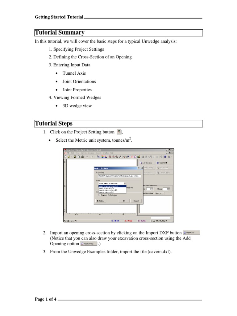 Unwedge Analysis Getting Started Guide | PDF | Parameter (Computer ...