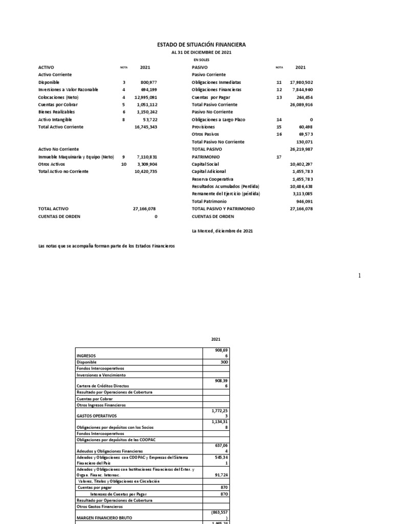 Eeff 2021 Ok | PDF | Valor neto | Amortización (Negocio)