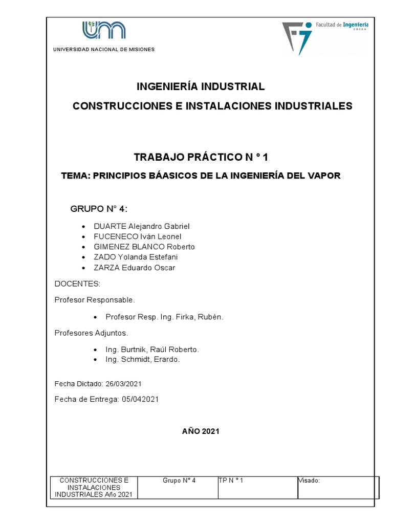 TP N°1-Arreglado | PDF | Vapor | Vapor de agua