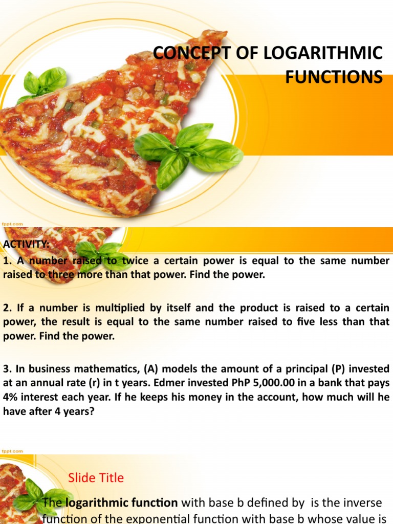 Lesson 7 Logarithmic Equations Inequalities and Functions | PDF ...