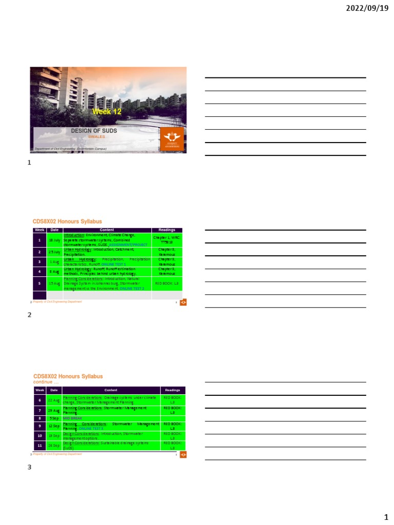 Week 12, Stormwater Management Design (SUDS), SWALES | PDF | Stormwater ...